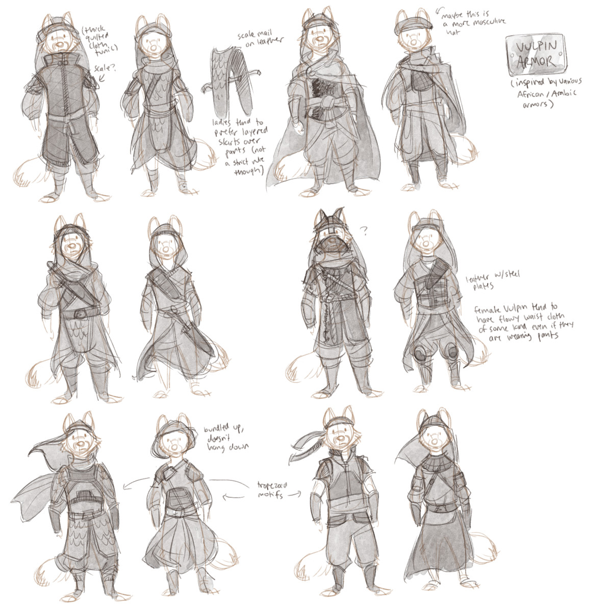 ArtStation - Vulpin clothing concepts - BtWD