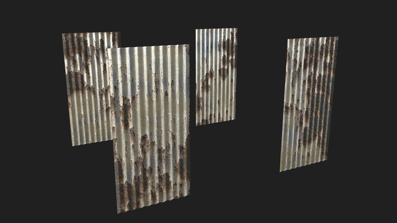 Oliver Eales - Corrogated metal and asbestos sheets.