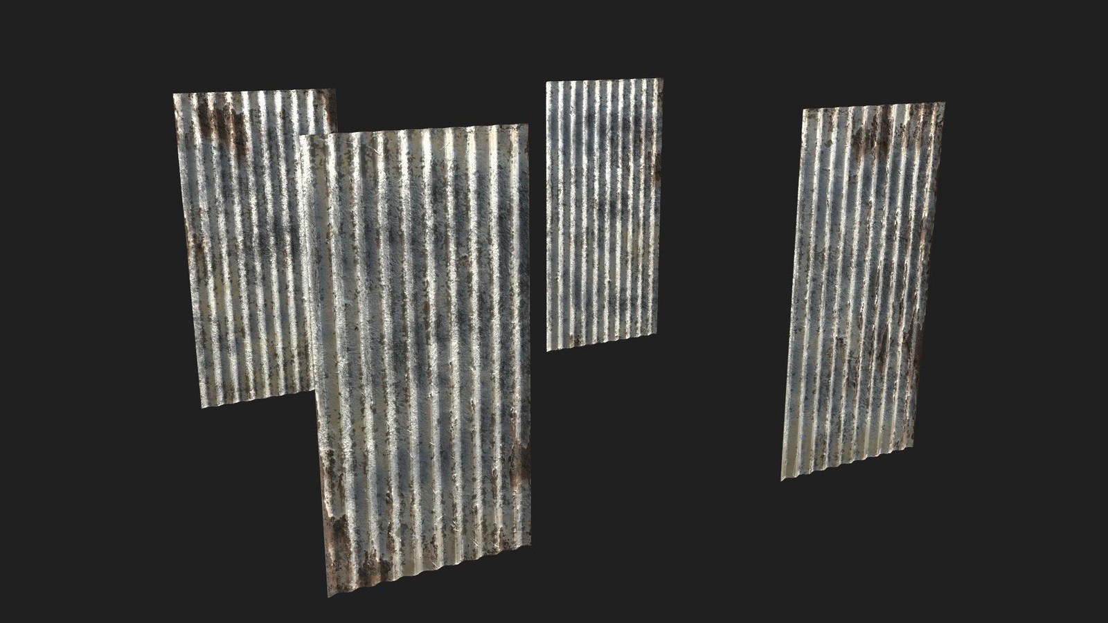 Oliver Eales - Corrogated metal and asbestos sheets.