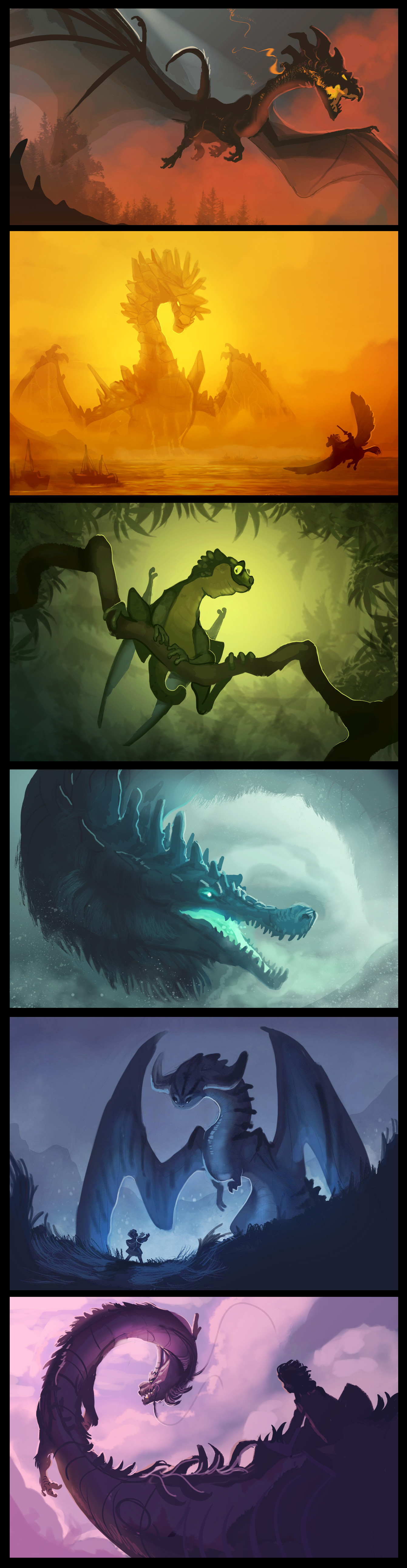 ArtStation - Dragon Thumbnail doodles