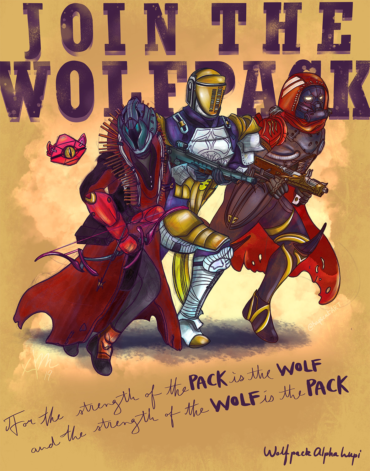 Promo poster for the Wolfpack Alpha Lupi (my clan) : r/DestinyTheGame