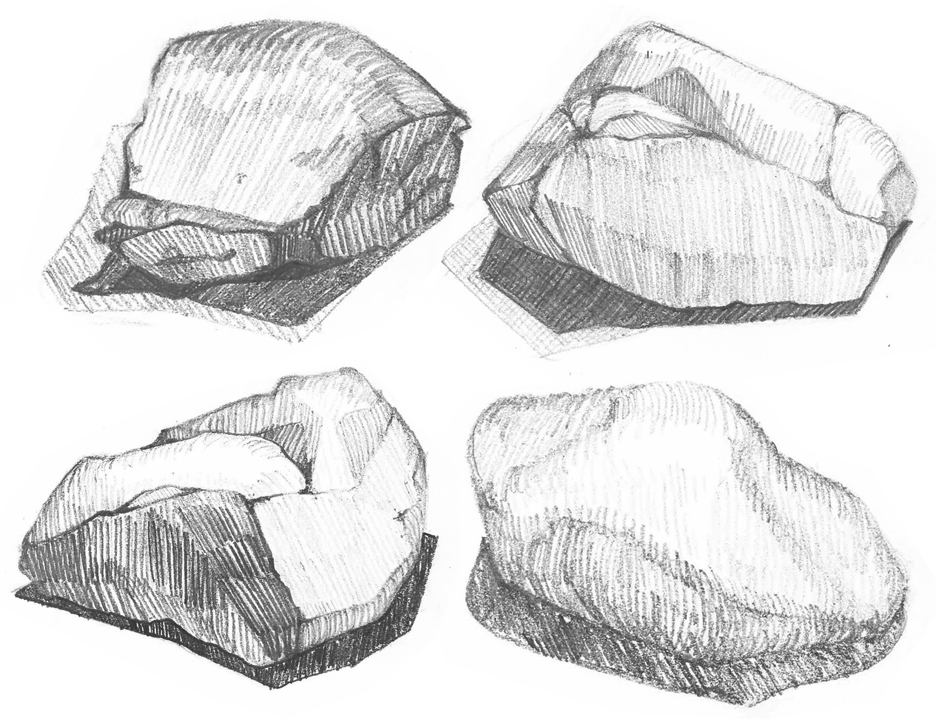 ArtStation - Rock Contour Study