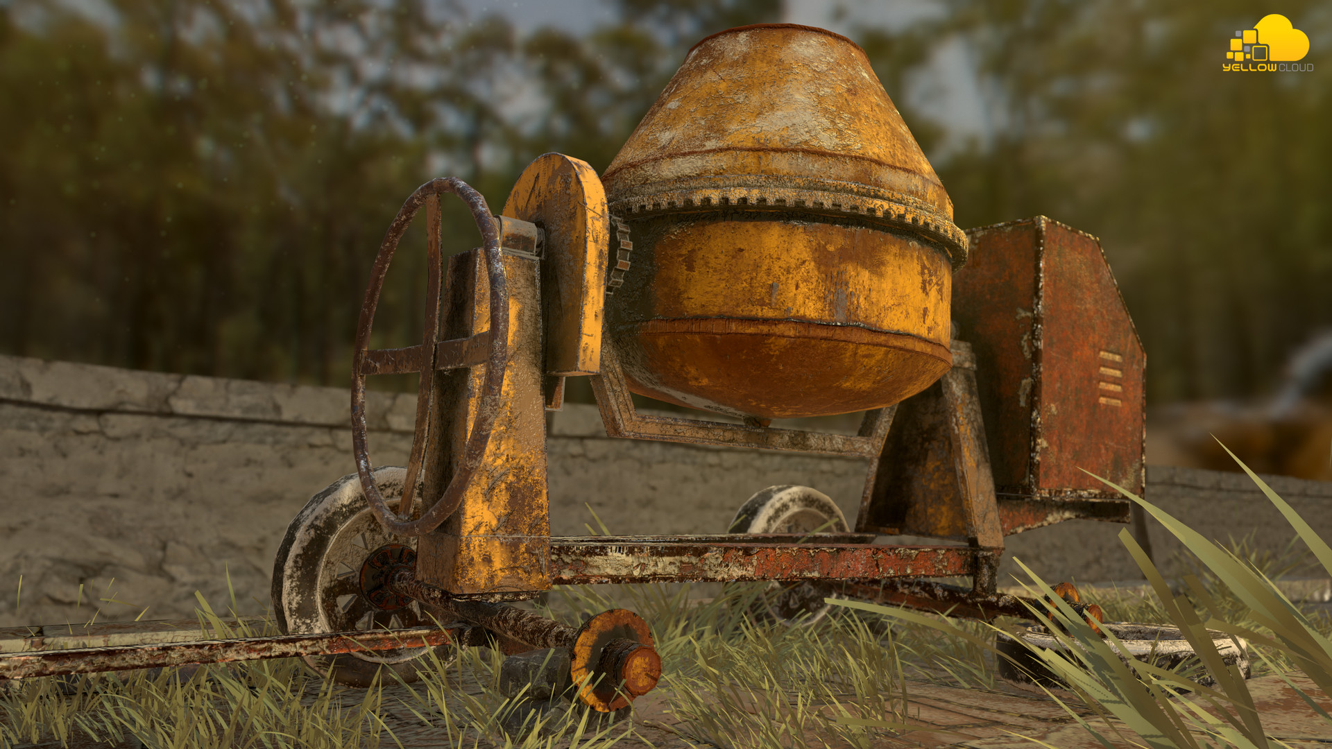 ArtStation - Cement Mixing Machine - Game Art