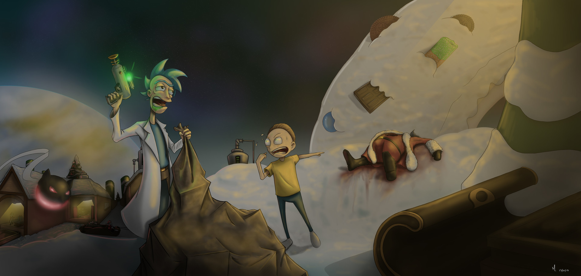 ArtStation - Christmas - Rick & Morty