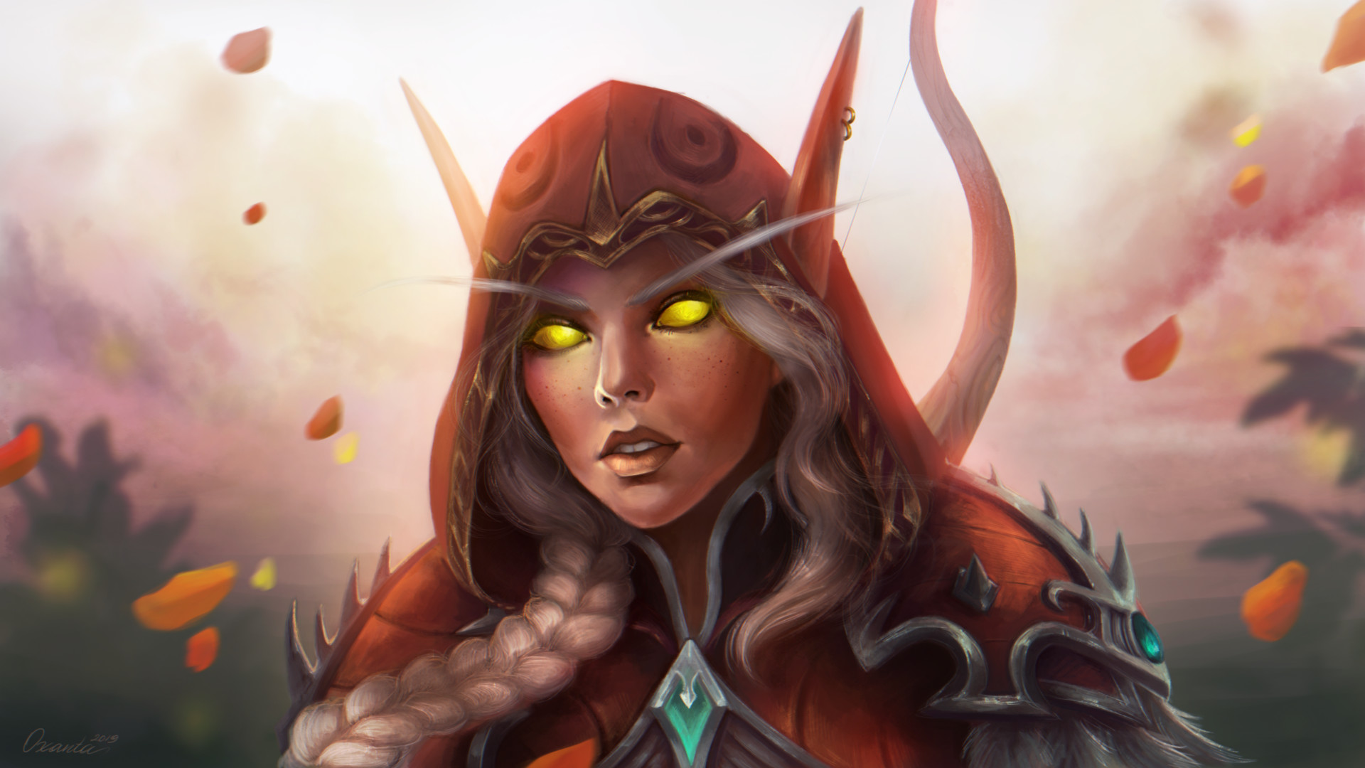 ArtStation - Portrait of blood elf huntress
