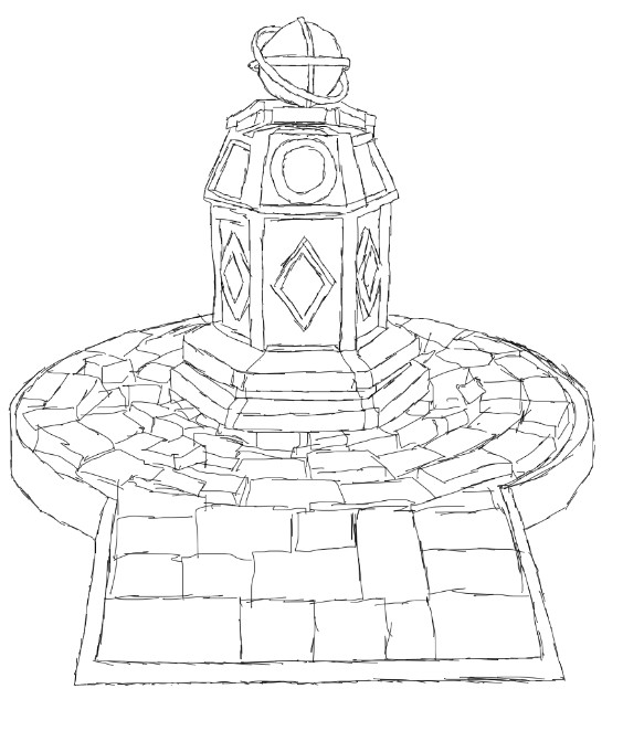 ArtStation - Fantasy Shrine Diorama Sketch
