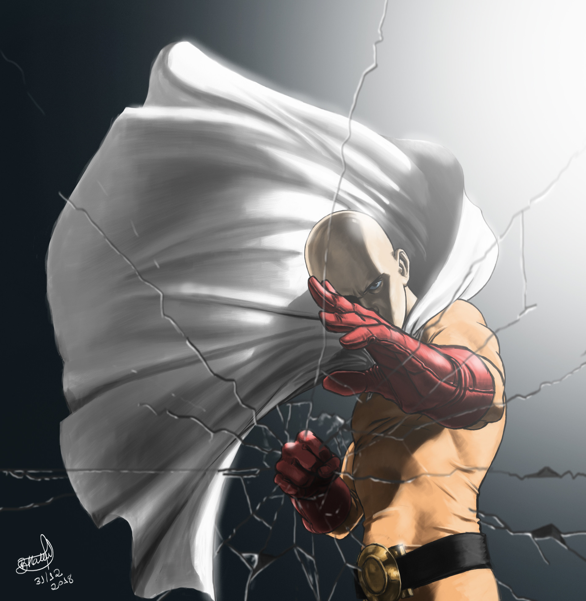 ArtStation - One punch man - Saitama.