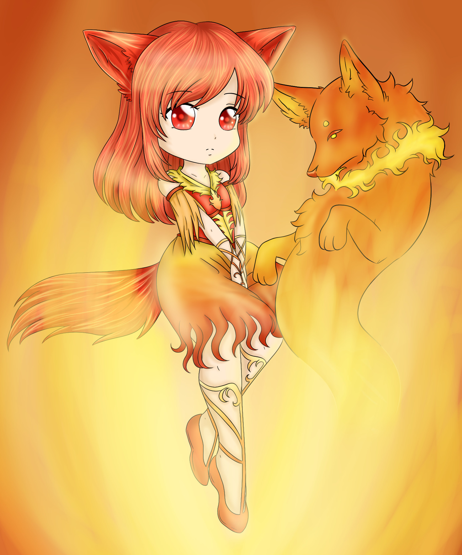 Fire Element Anime Girl