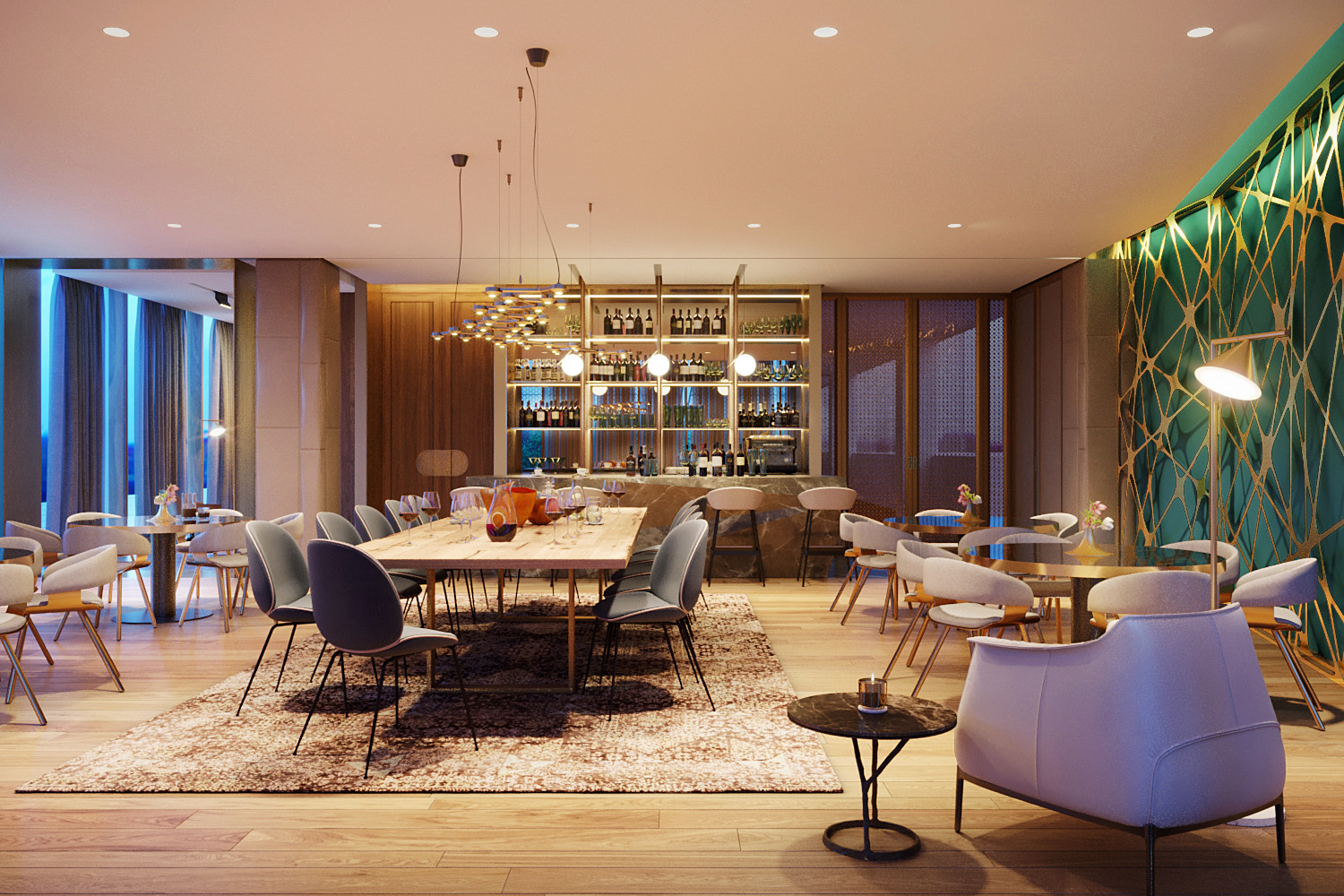 ArtStation - Office building visualization - VIP restaurant