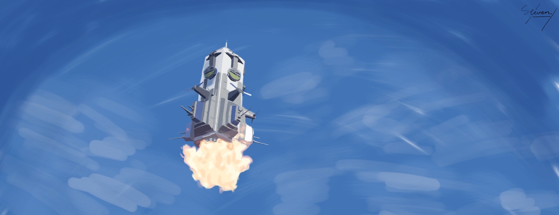 ArtStation - Concept Art: Self-sustainable Rocketship