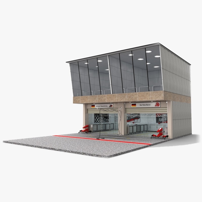 Oleksii Sergiyovych - Race Track Pit Lane Garage 3D model
