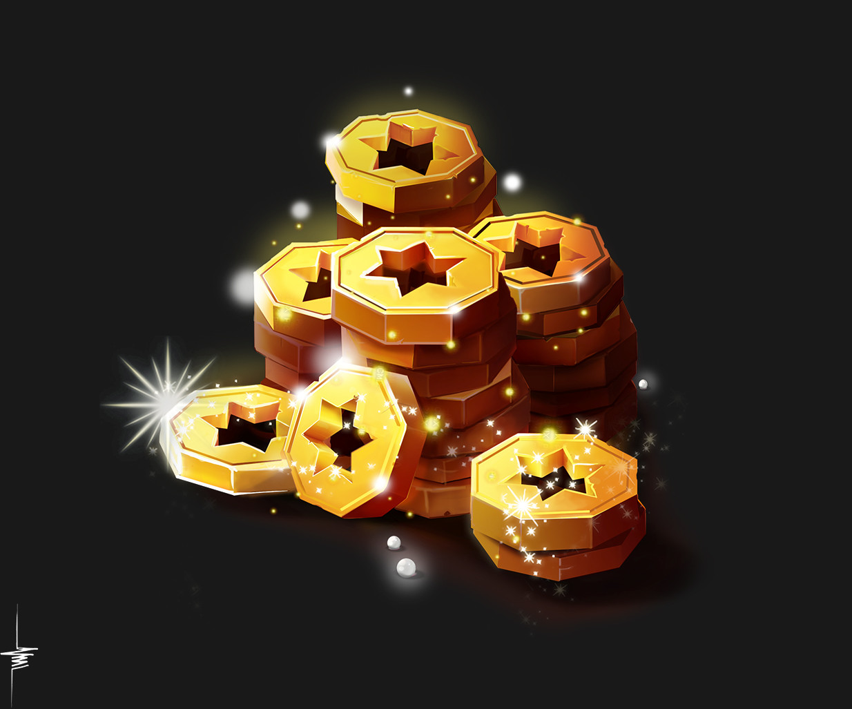 ArtStation - Coin Pile Icon Art