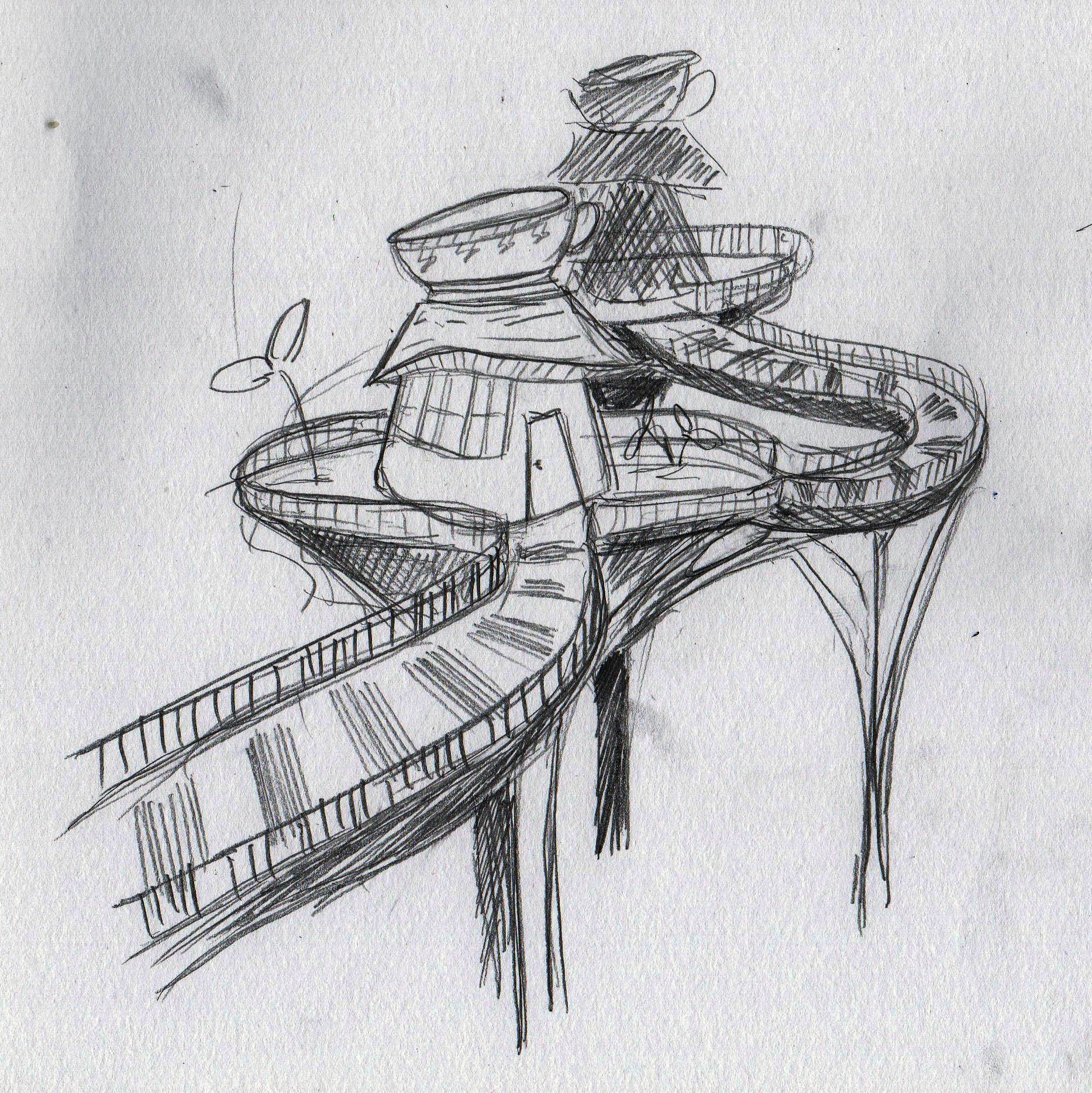 Sky Tea house Concept Art by Nurul Huda — ProUser.Me