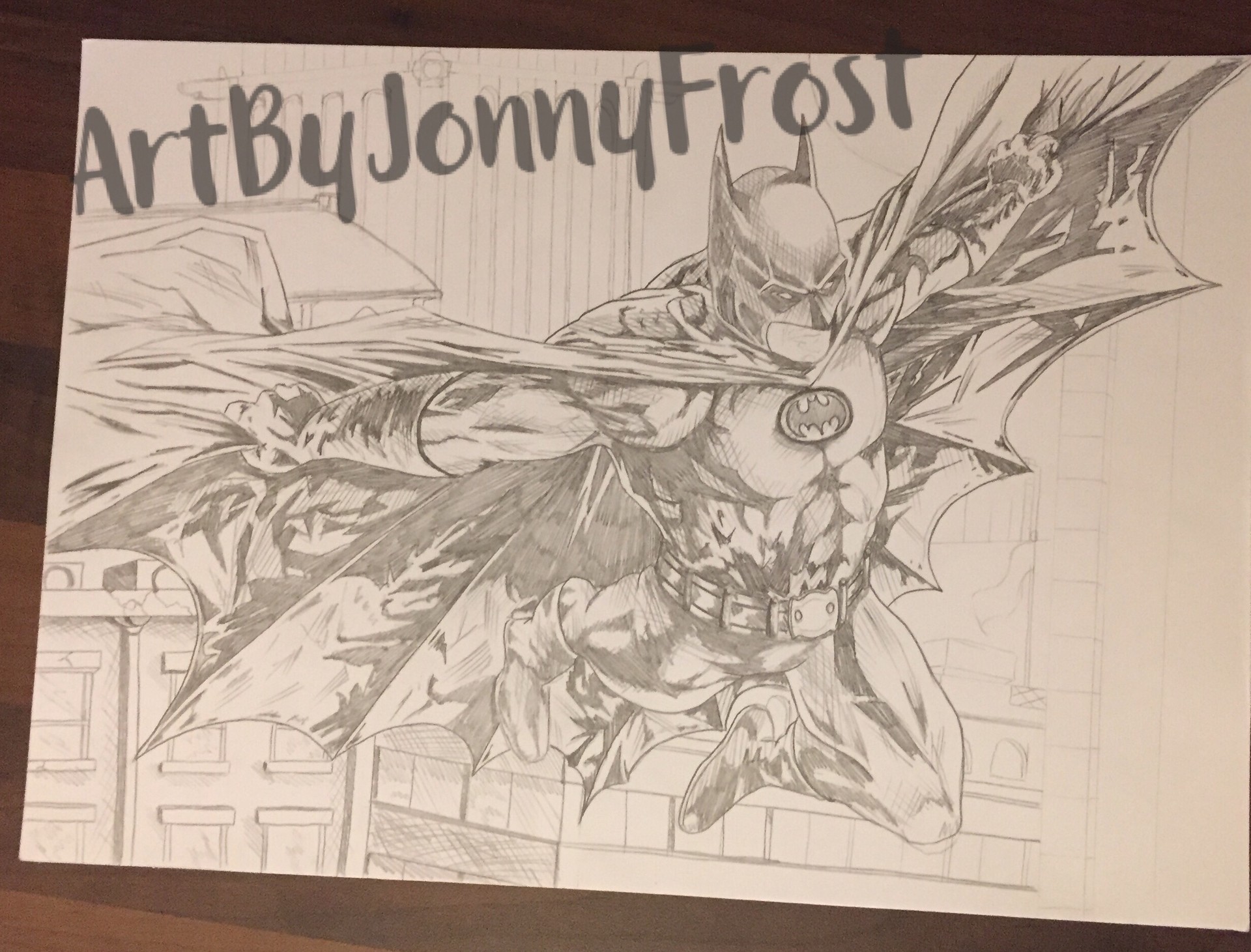 how to draw batman gliding