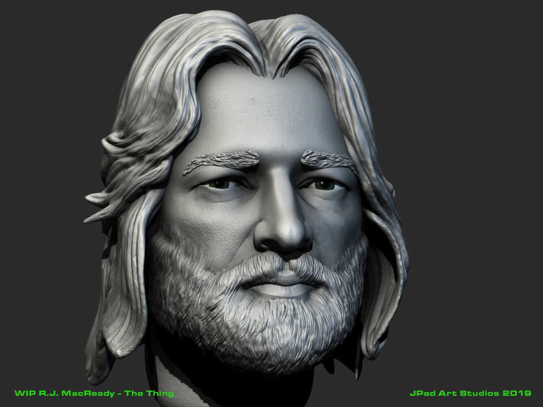 ArtStation - WIP UPDATE: R.J. MacReady - The Thing - 1/6th Head Sculpt ...