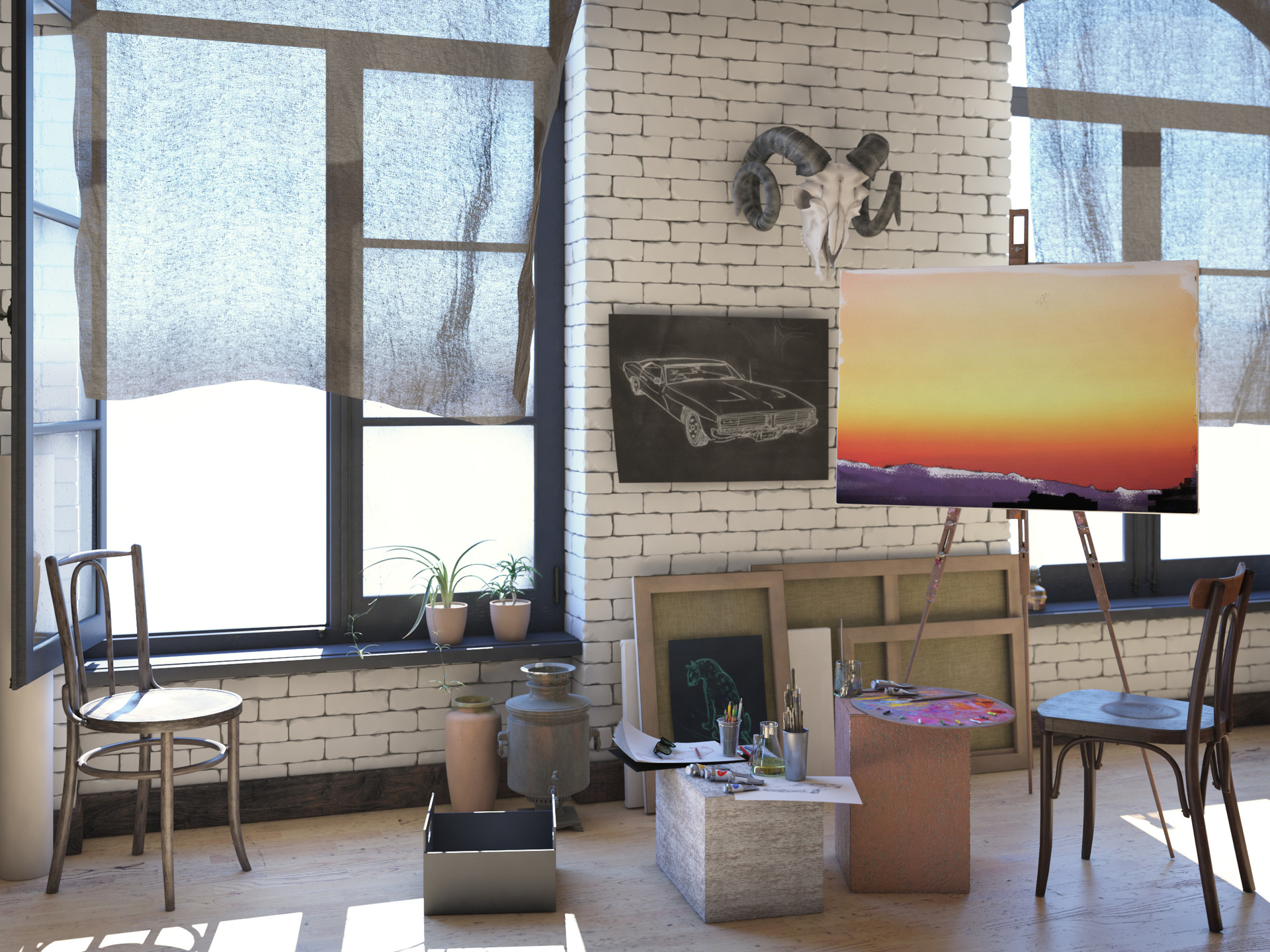 ArtStation - Artist’s room (creative process )pt1