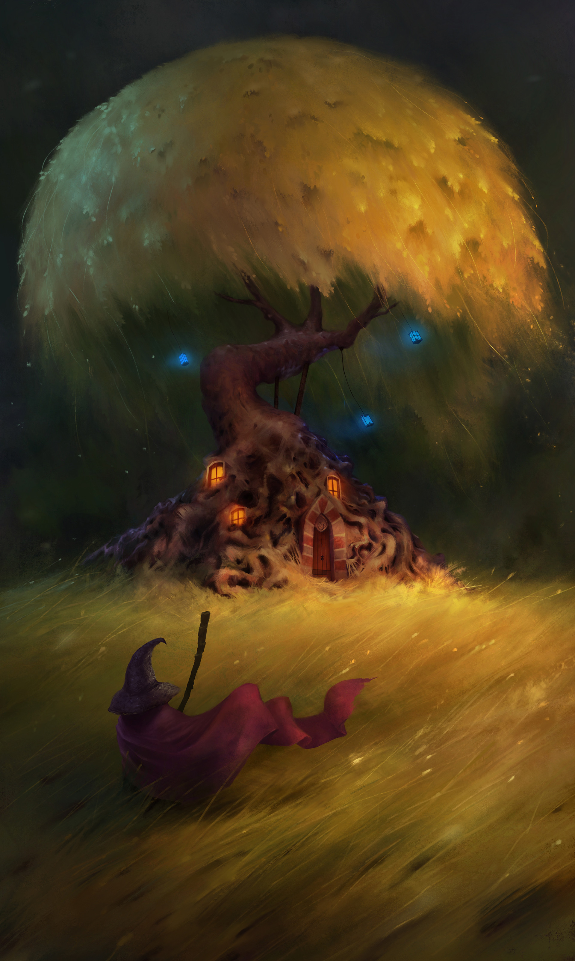ArtStation - a witch and her treehouse