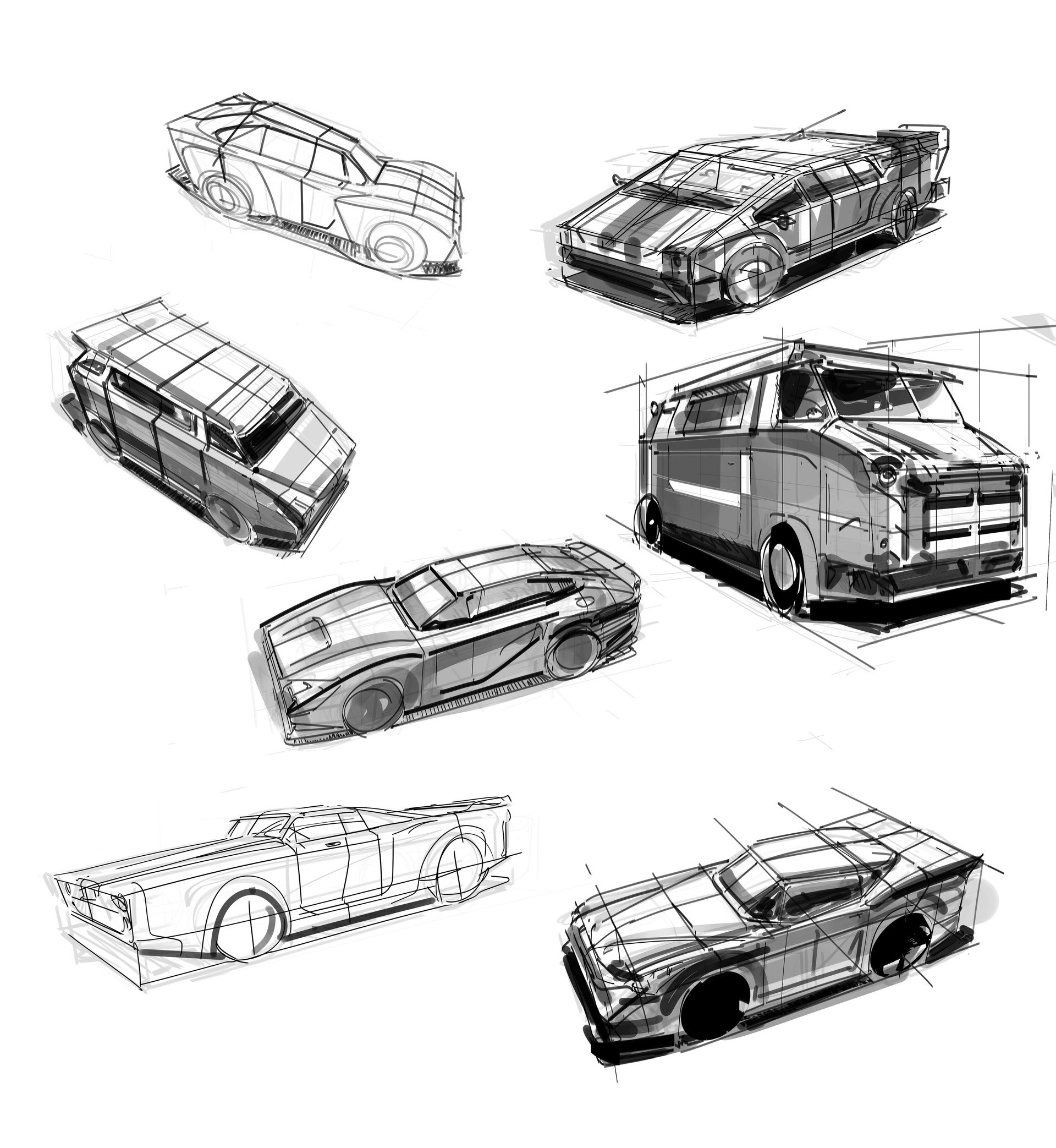 ArtStation - Page o' car sketches