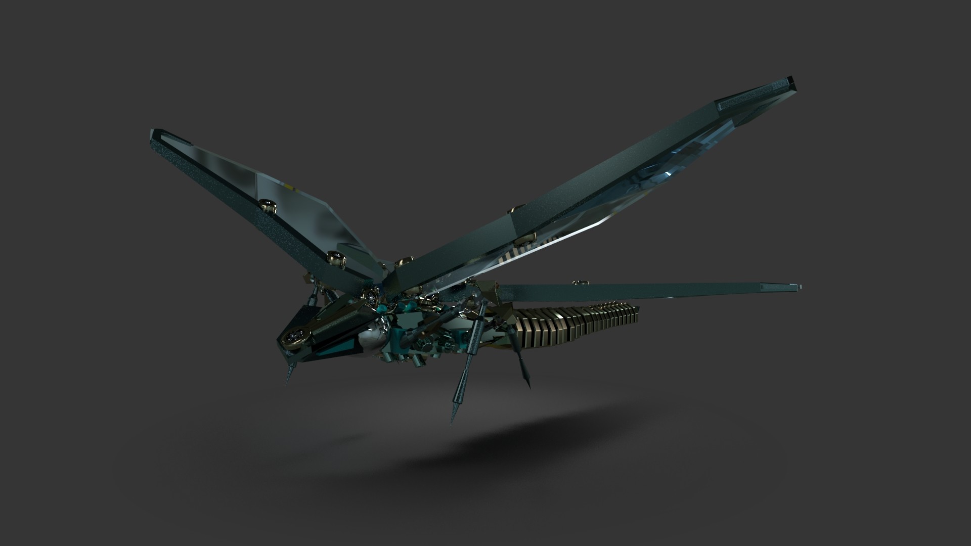 ArtStation - Dragonfly Mecha Model (With Wireframe)