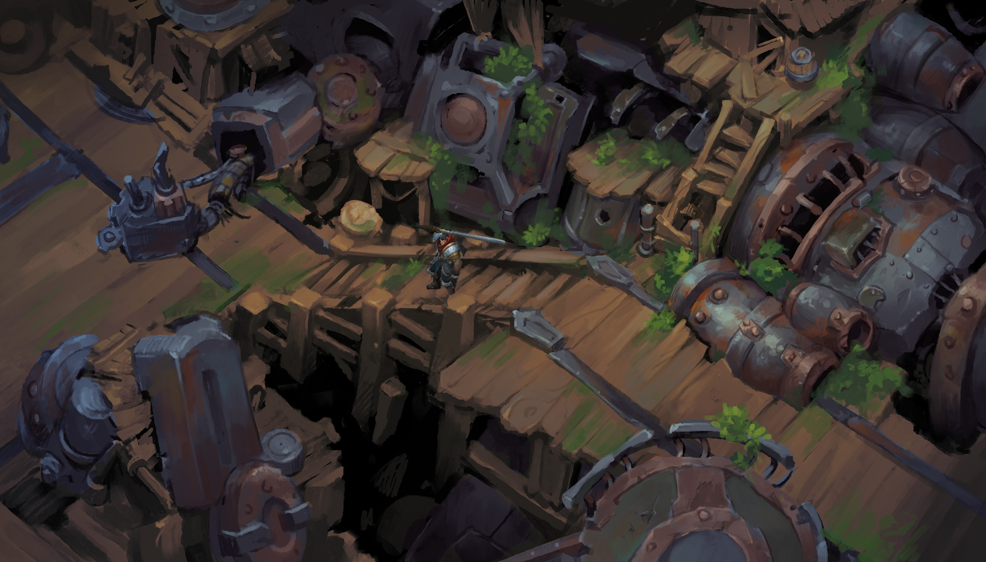 Grace Liu - Battle Chasers: Night War | Environment Concepts | Junktown