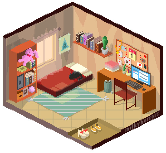 ArtStation - Isometric Environment - Room (animated gif)