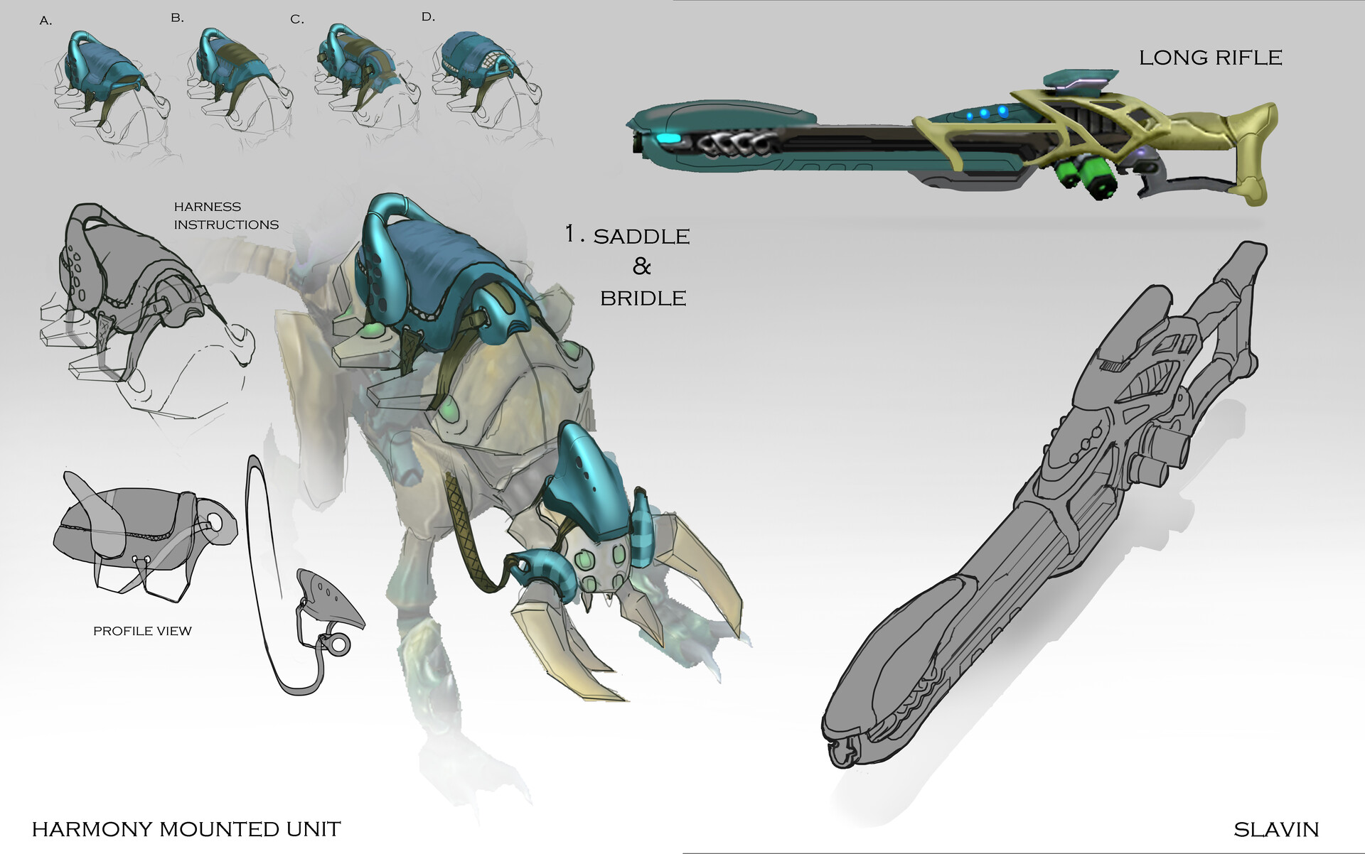 ArtStation - Harmony Saddle and Rifle