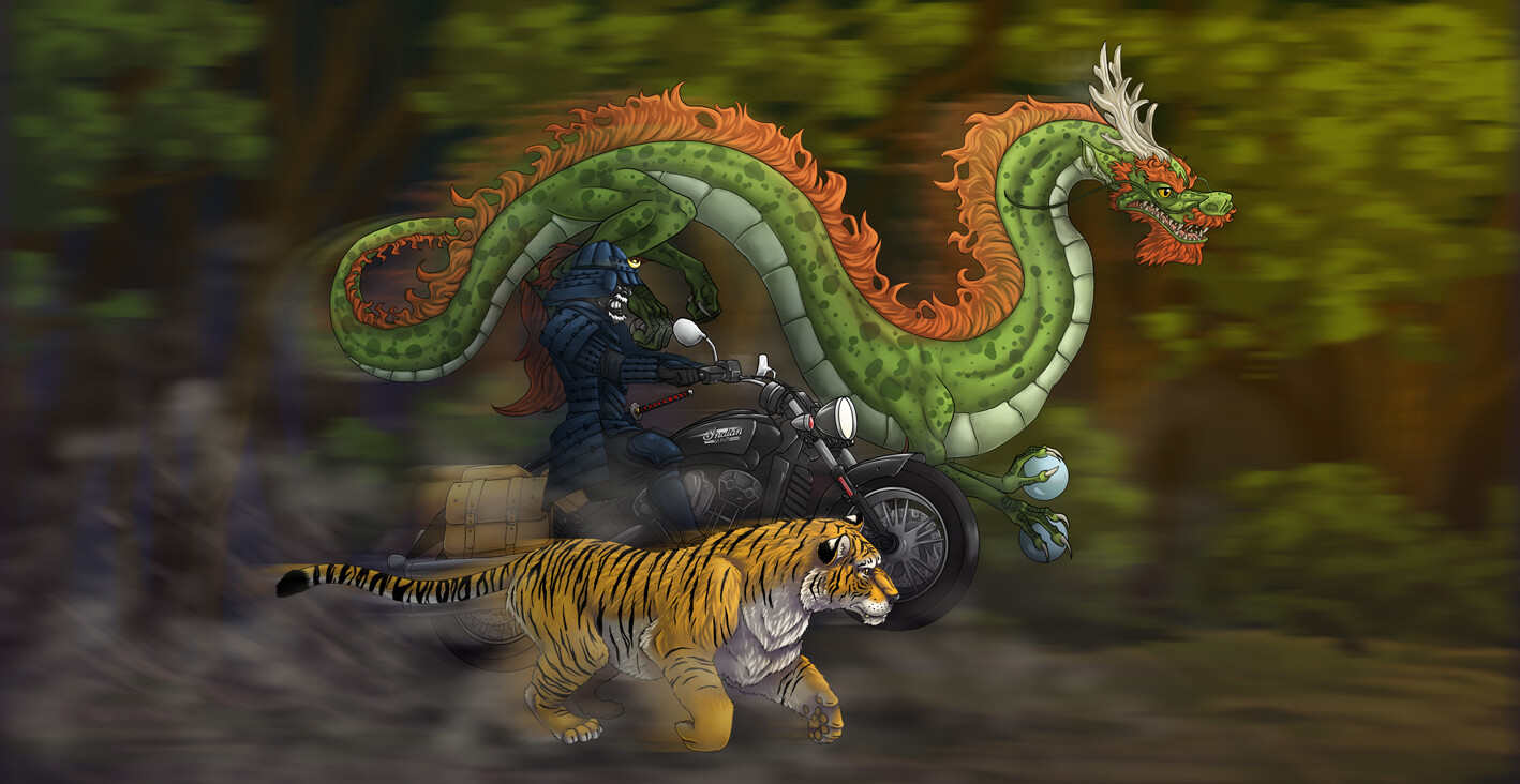 ArtStation - Samurai Biker