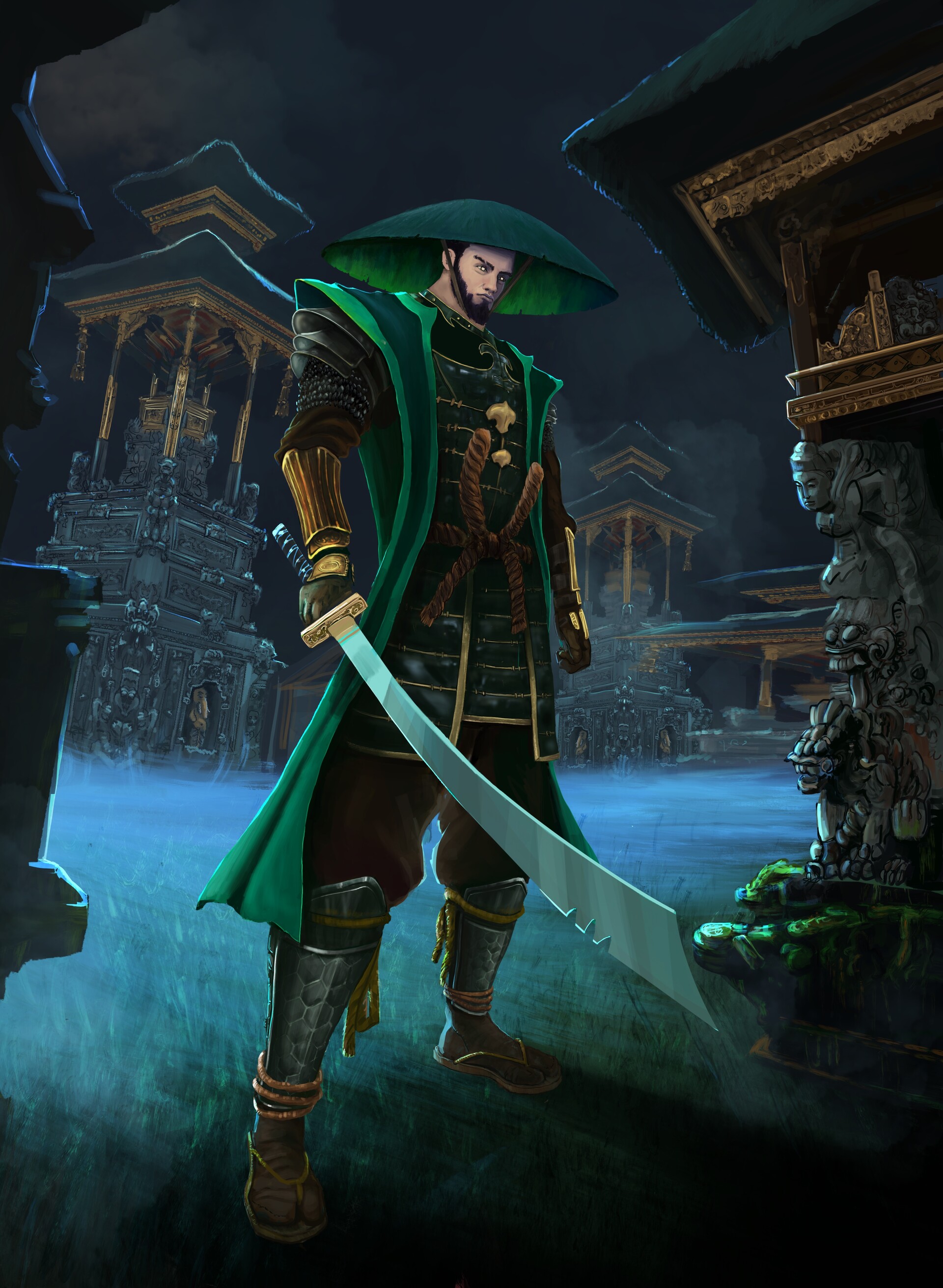 ArtStation - Green samurai