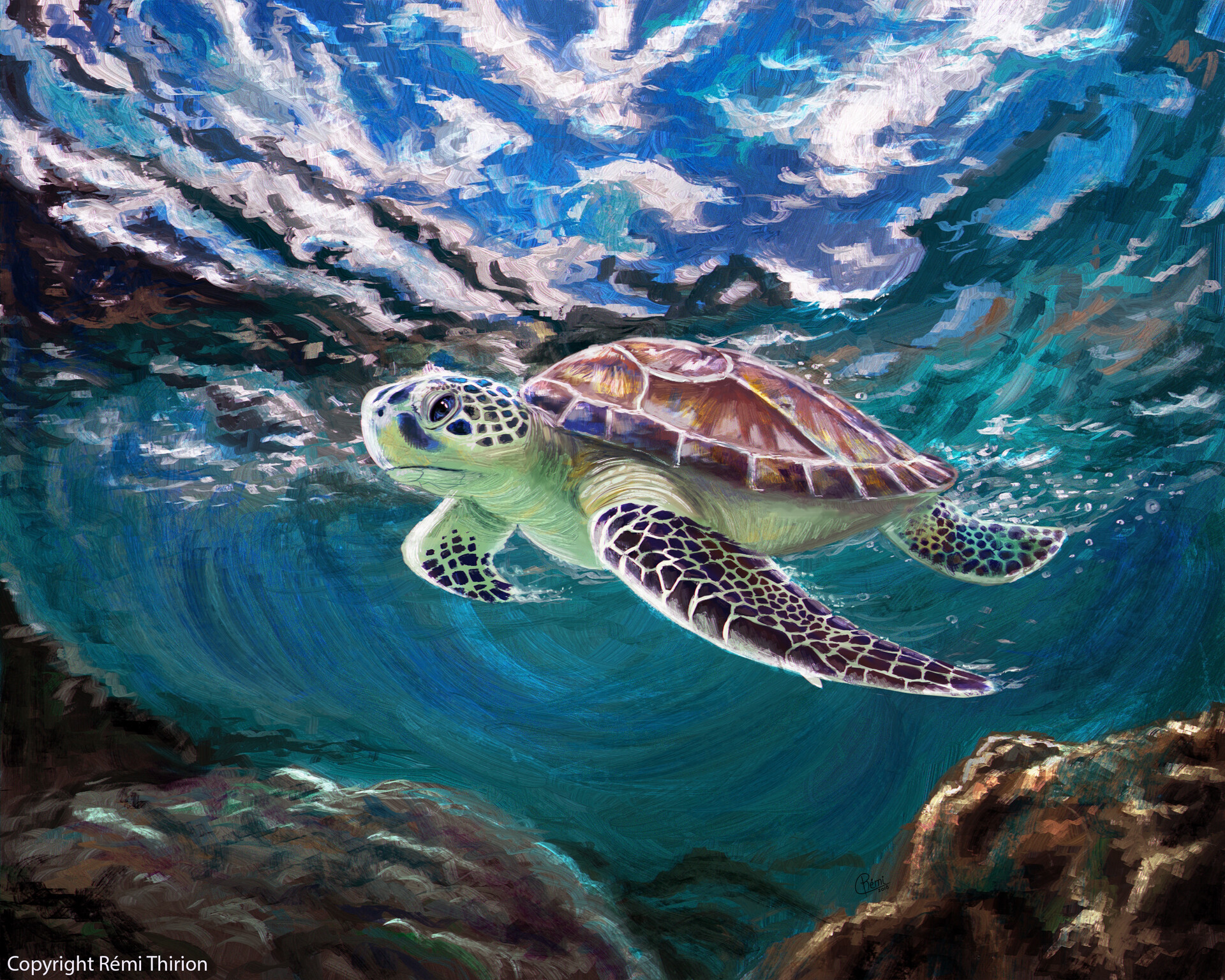 how to draw a realistic underwater scene