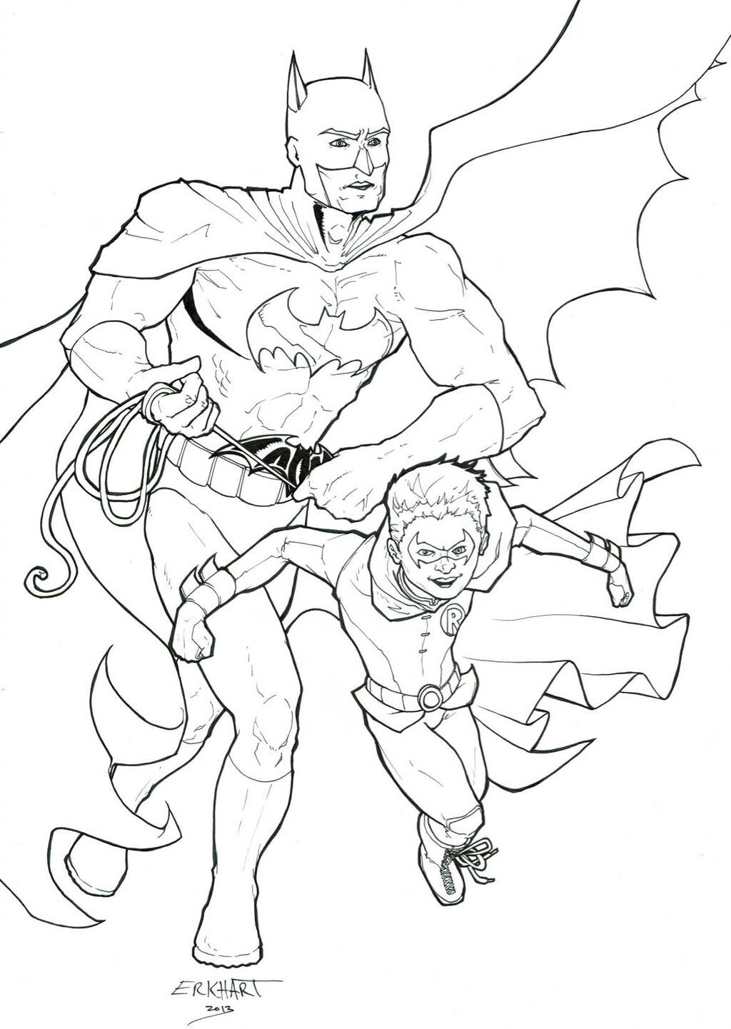 batman and robin colouring pictures to print
