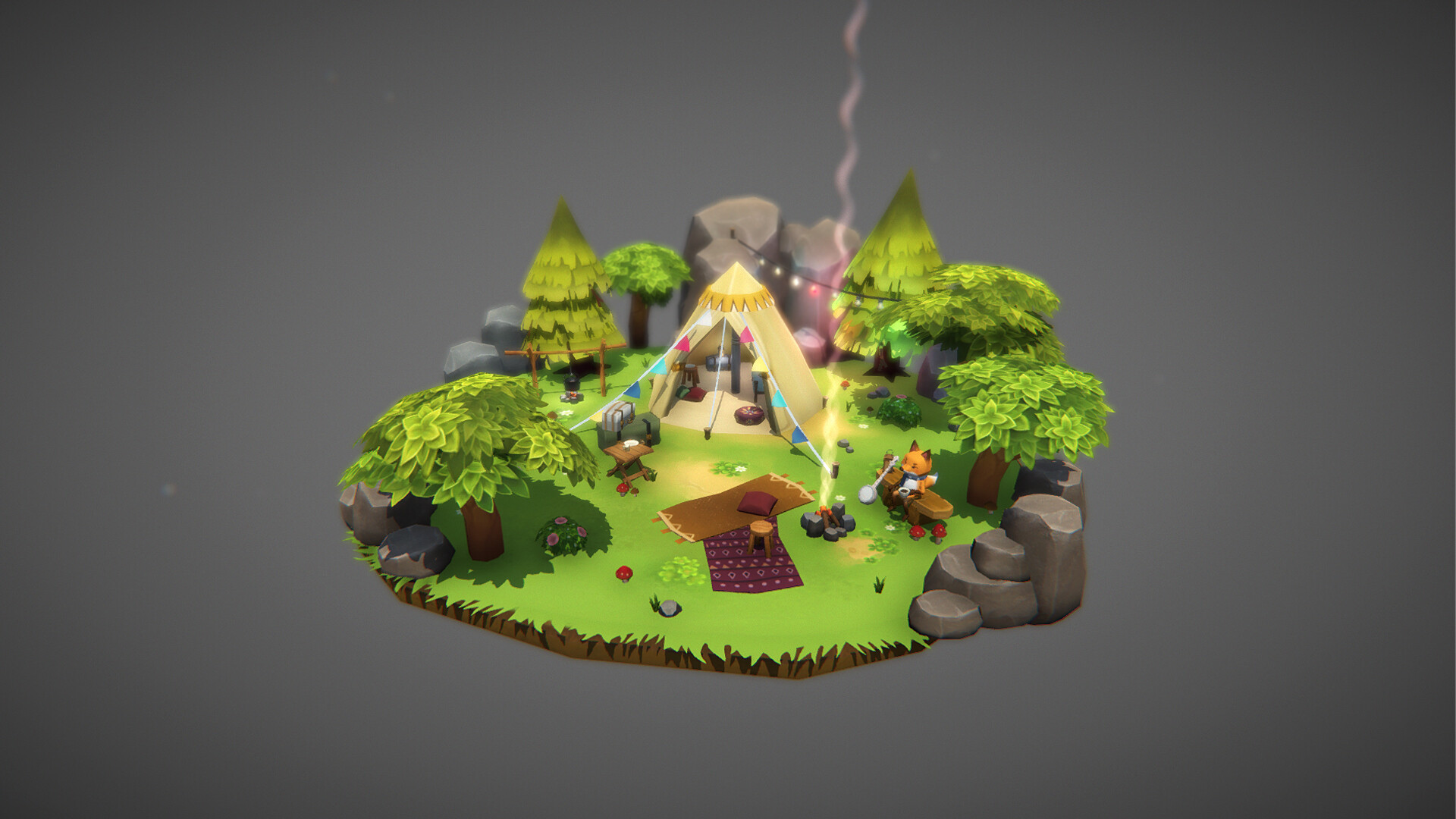 ArtStation - Campfire Diorama