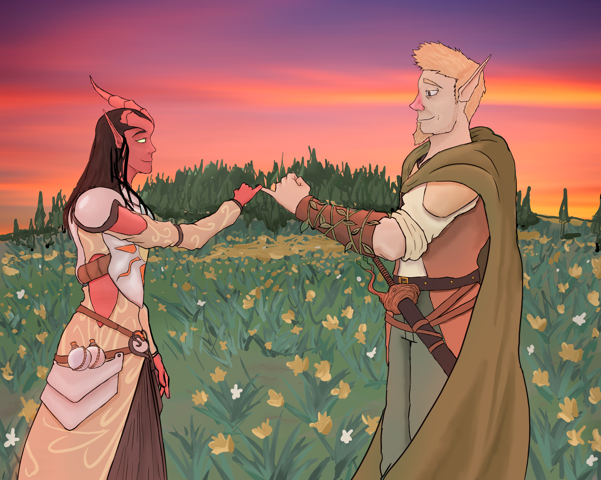 ArtStation - Sunset with a little of DnD