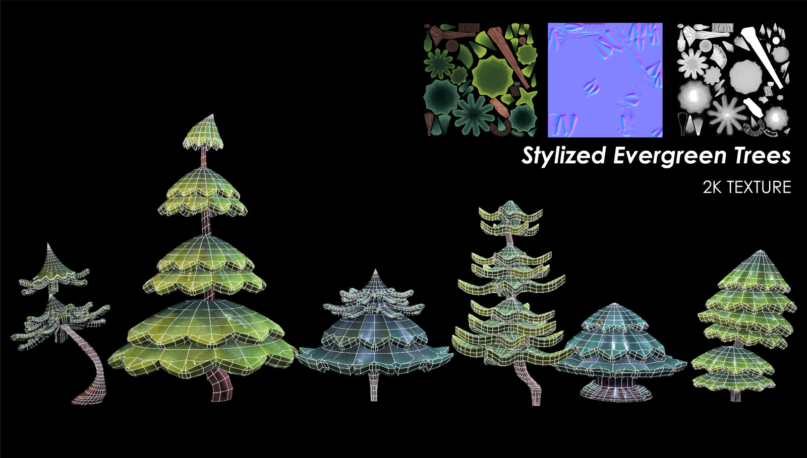 Sarah Turner - Stylized Evergreen Trees