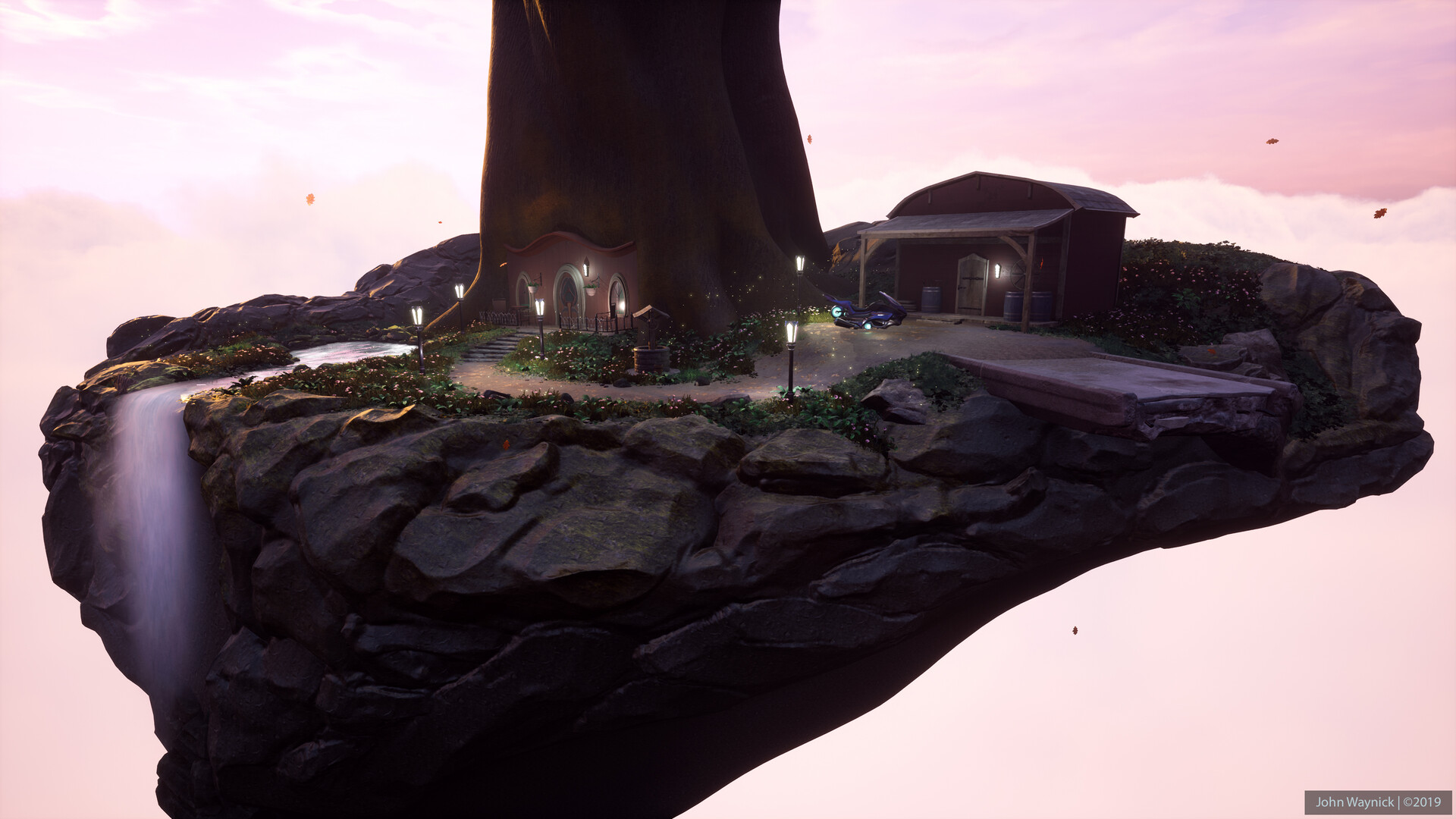 ArtStation - Treehouse at Sunset