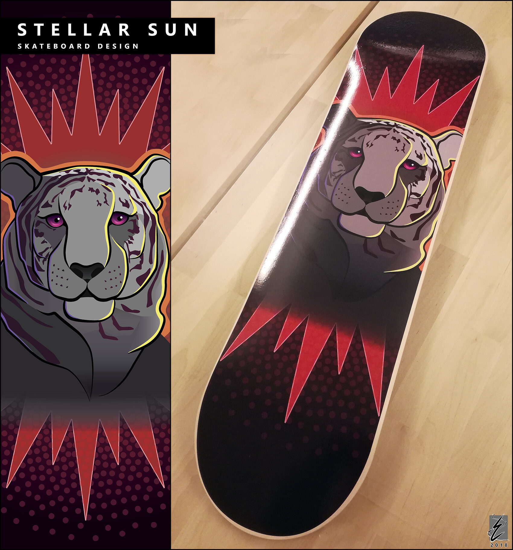 ArtStation - Stellar Sun - Skateboard Design
