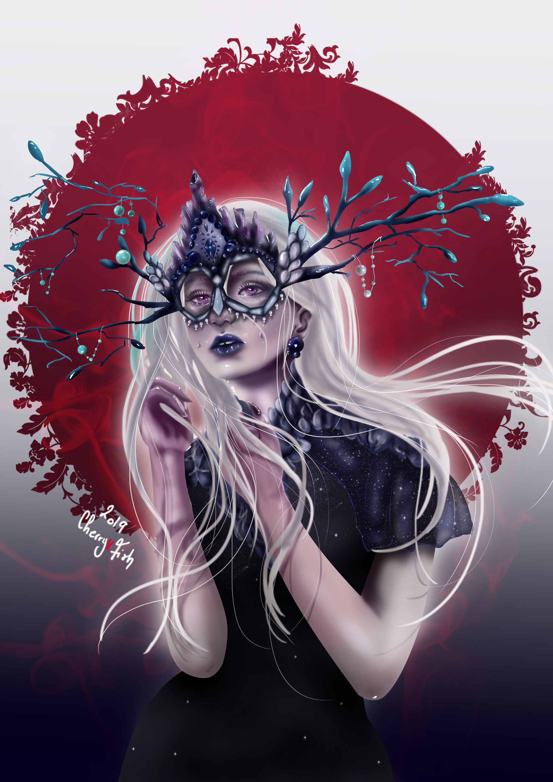 how to draw raven queen