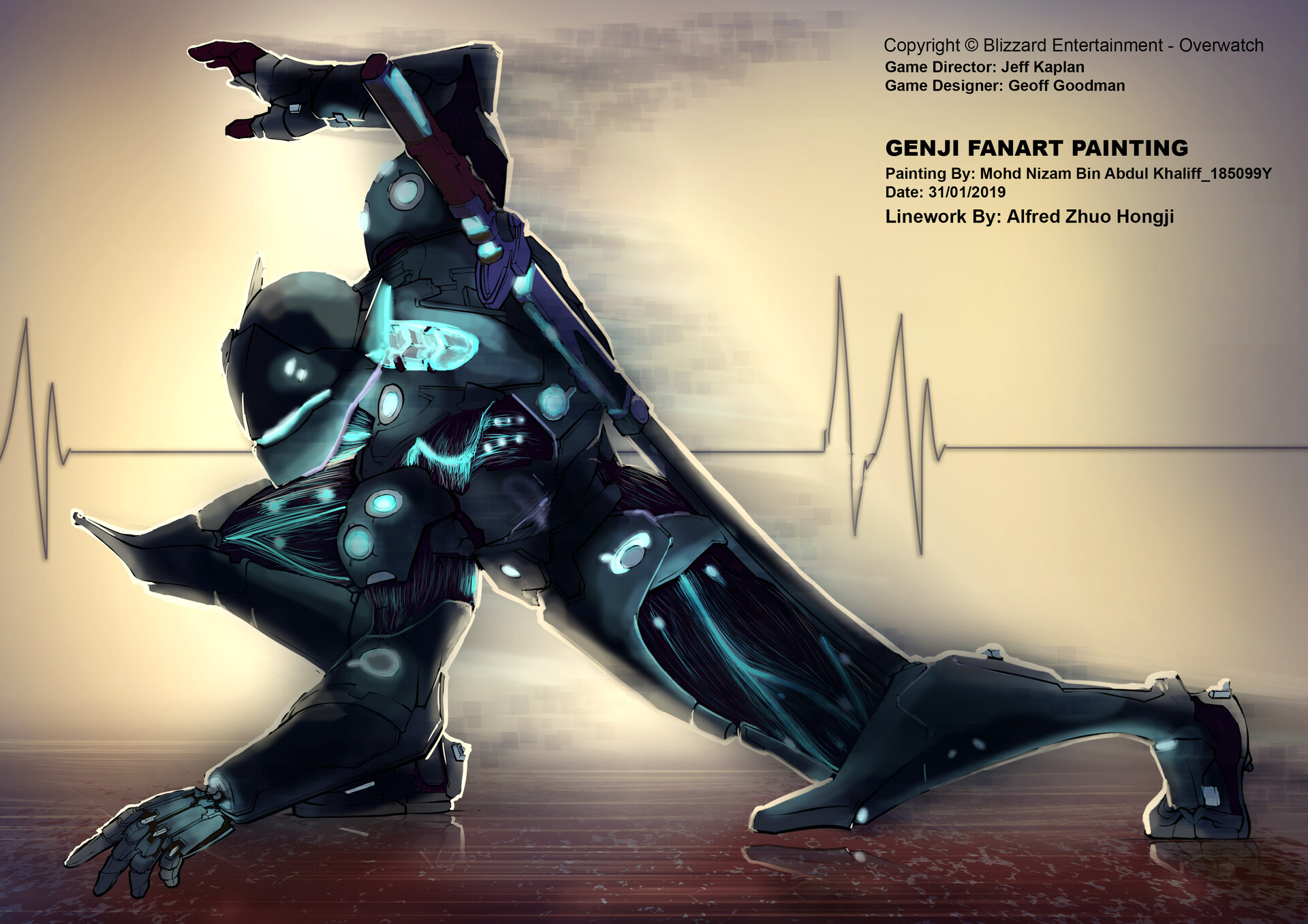 ArtStation - GENJI LINEART COLOURING