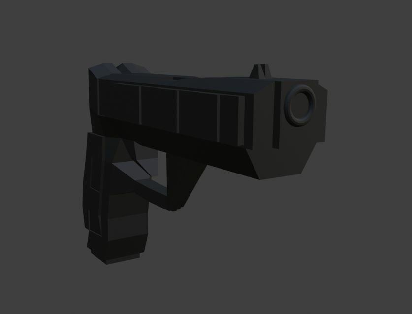 ArtStation - My first low poly handgun