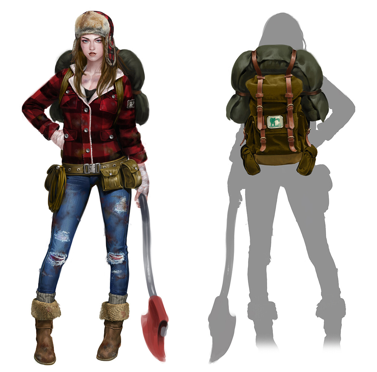 Girl Lumberjack Cartoon