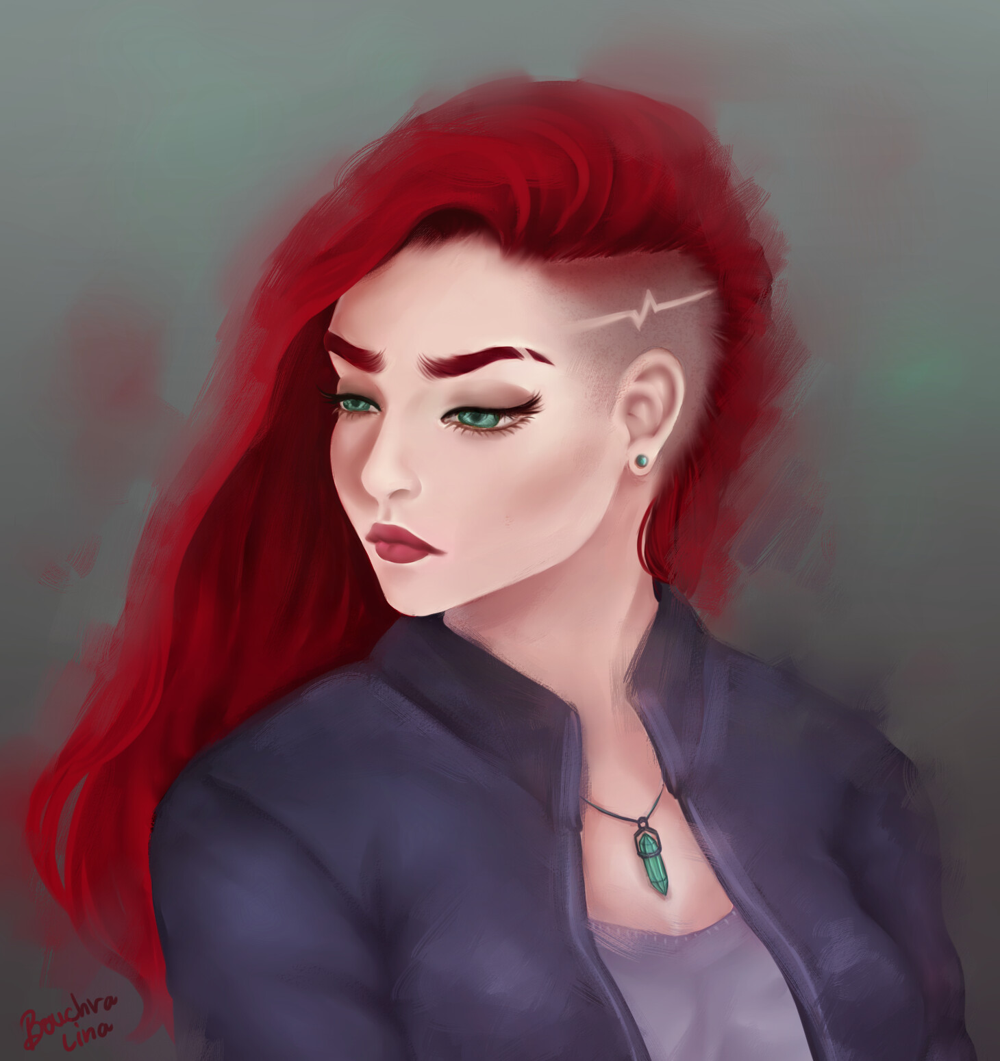 how to draw half shaved hair