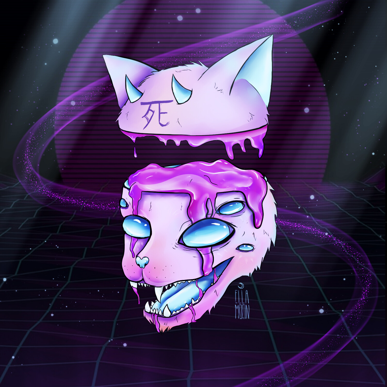 ArtStation - Vaporwave cat