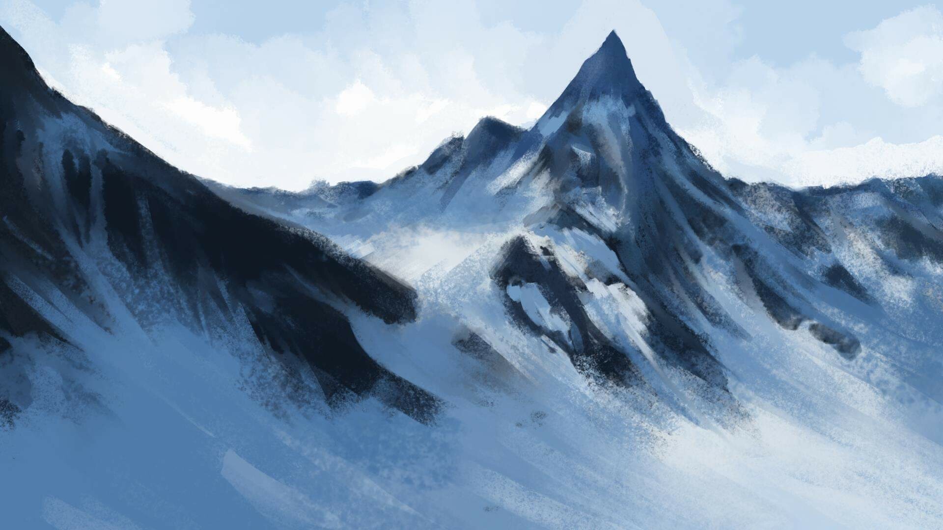 ArtStation - The cold snowy mountain