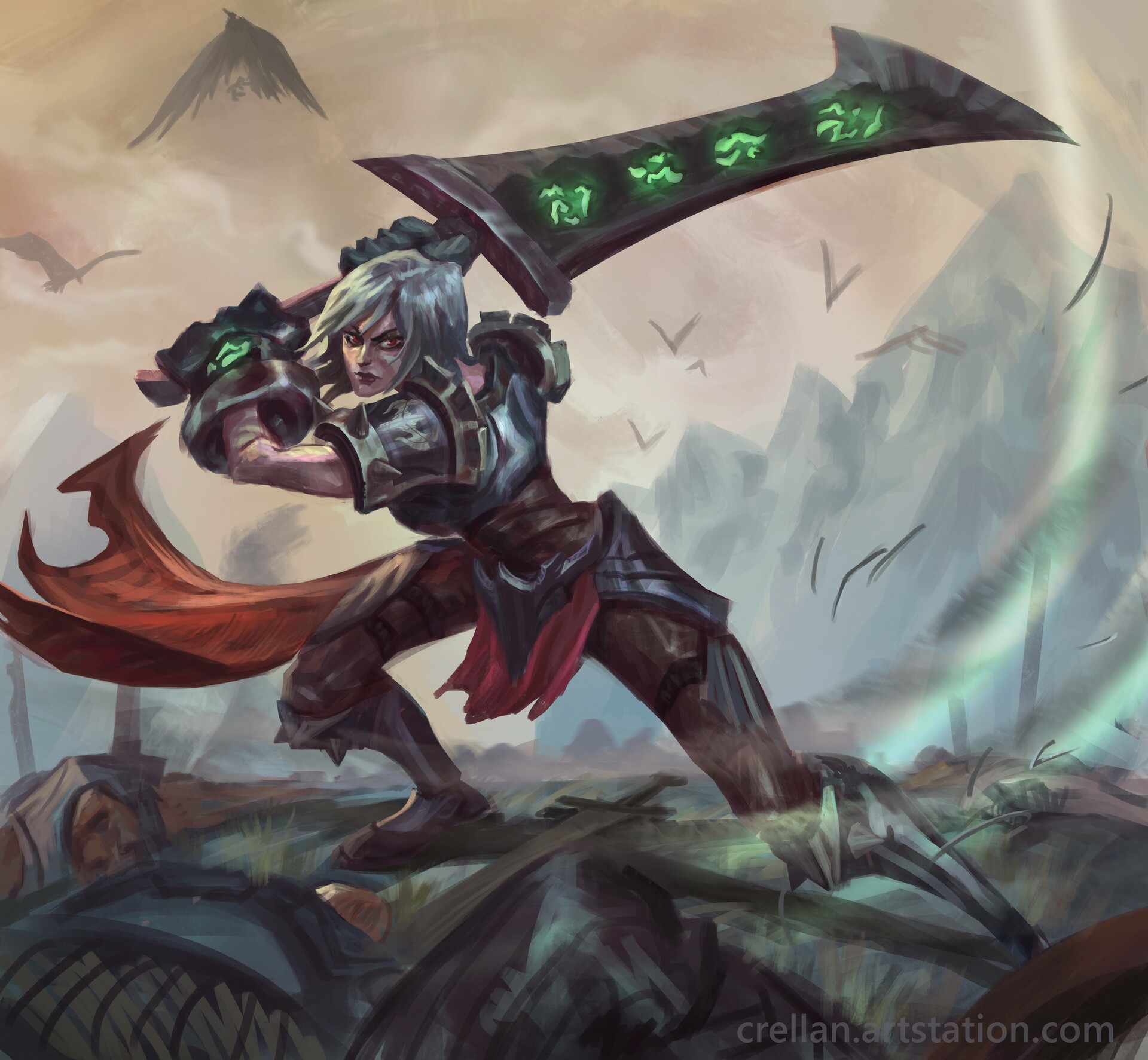 ArtStation - Riven, the daughter of Noxus, Francisco Castro