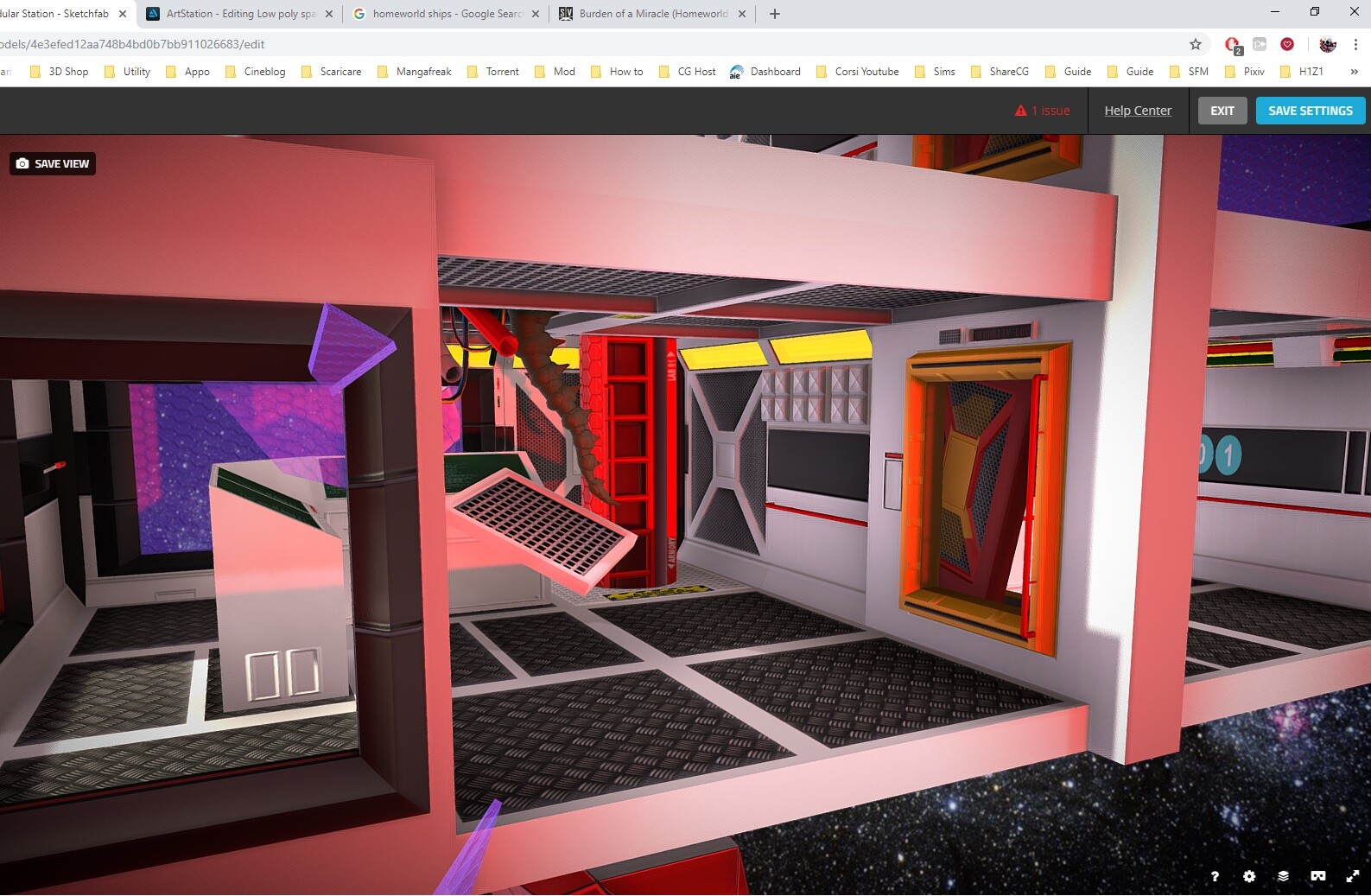 John Cavalieri - Super low poly space station modular kit