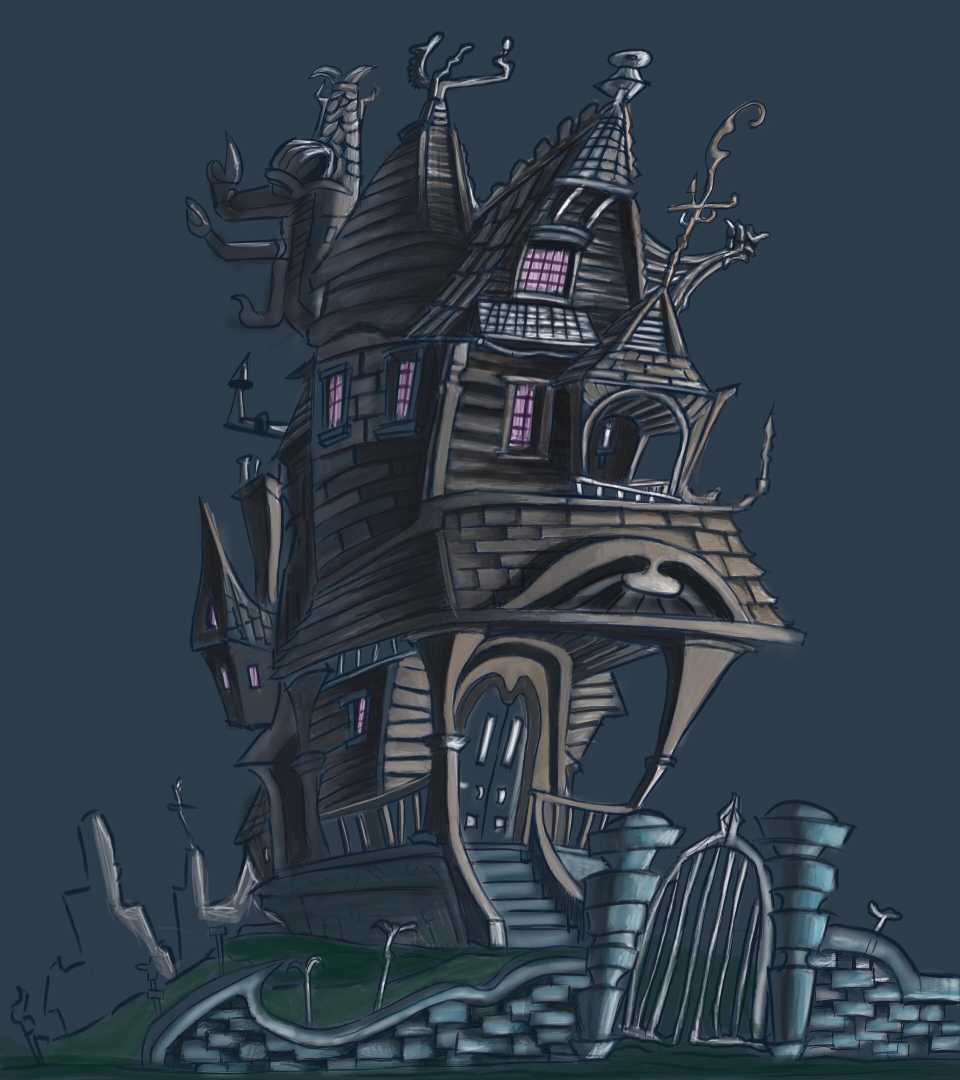 Haunted House Illustration
