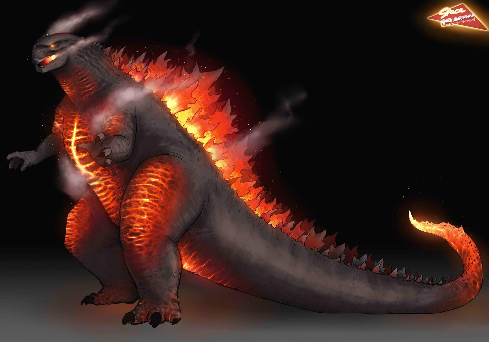 how to draw fire godzilla 2019