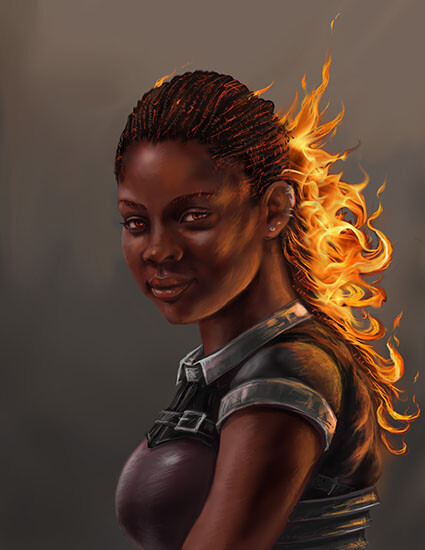 ArtStation - Fire Genasi Portrait