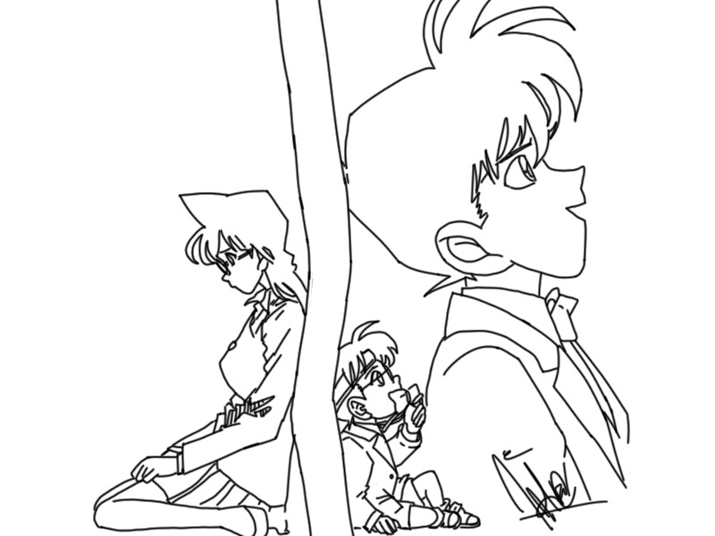 Detective Conan Shinichi Kudo Drawing