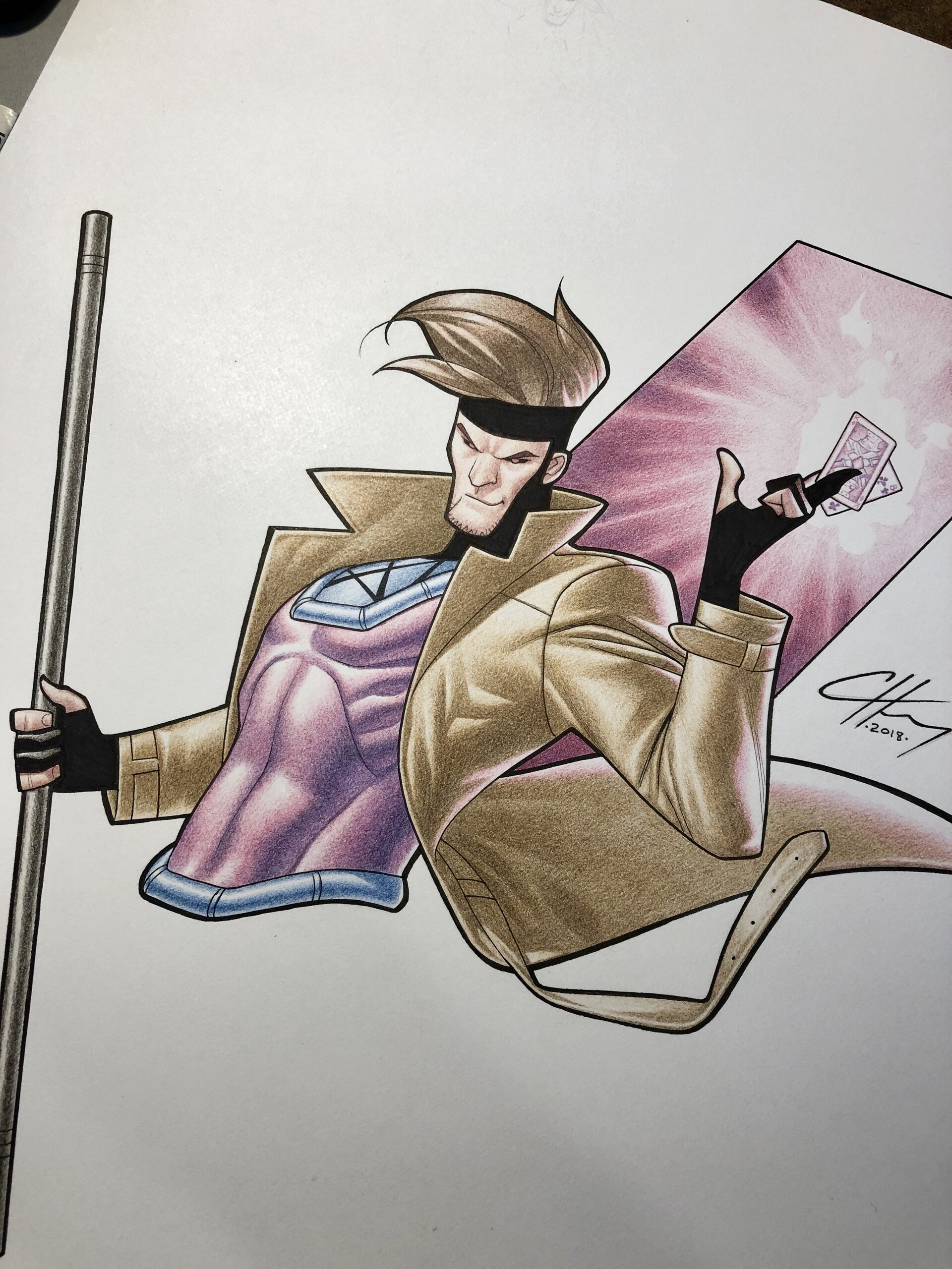 ArtStation - Gambit colored pencil commission