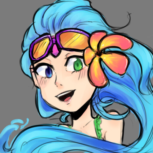 ArtStation - Pool Party Zoe Portrait FanArt